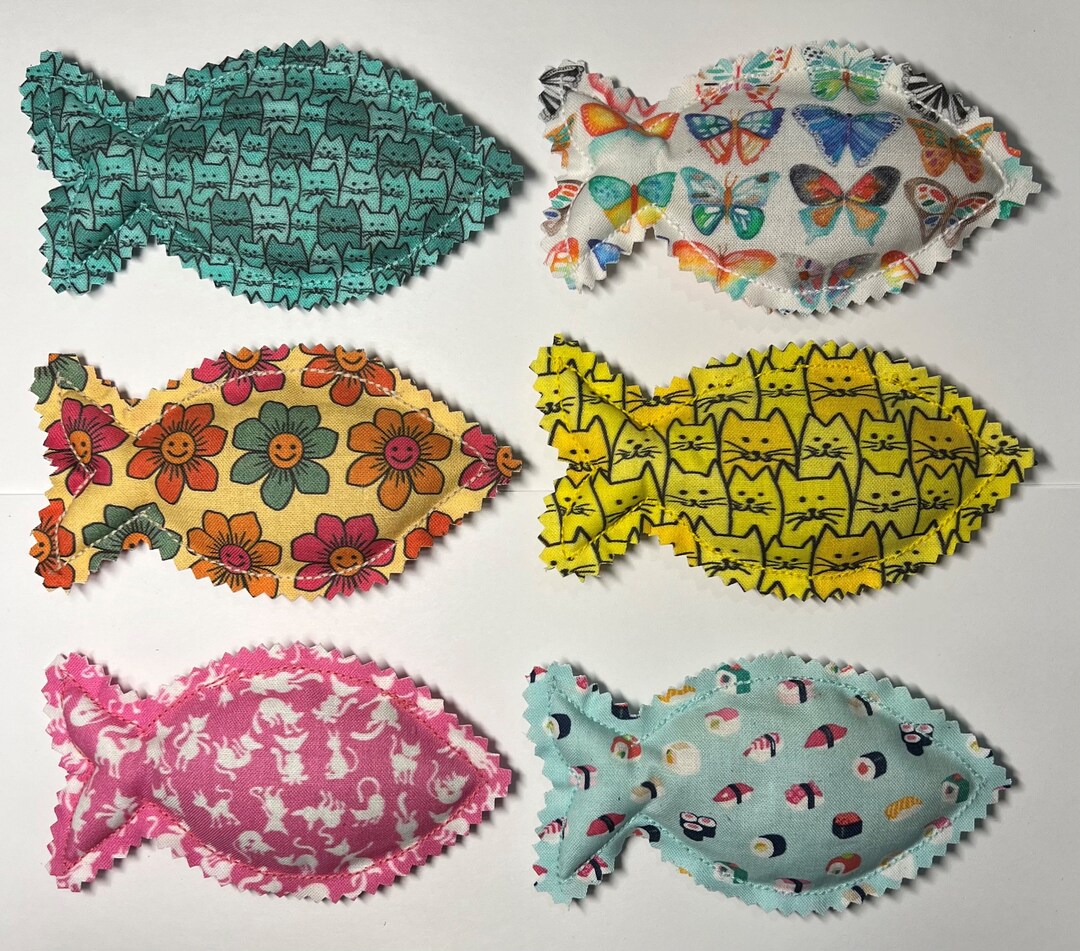 6 Pack Catnip Fish Toys Fish Catnip Toys Six Organic Catnip Toys Cat ...