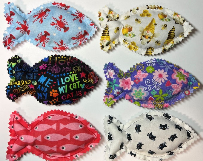 6 Pack Catnip Fish Toys Fish Catnip Toys Six Organic Catnip Toys Cat ...