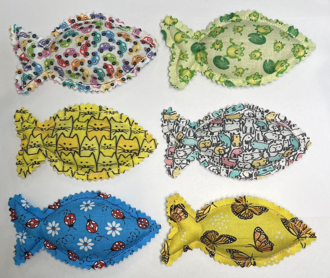 6 Pack Catnip Fish Toys - Fish Catnip Toys - Six Organic Catnip Toys ...