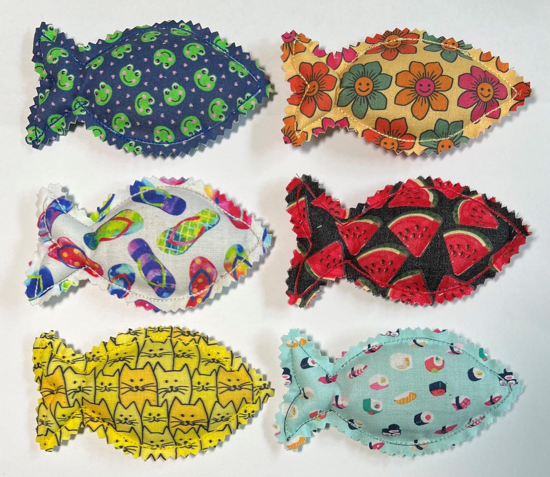 6 Pack Catnip Fish Toys Fish Catnip Toys Six Organic Catnip Toys Cat ...