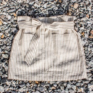 Striped Linen Half Apron - Linen Apron - Wrap Apron - Linen Pinafore ...