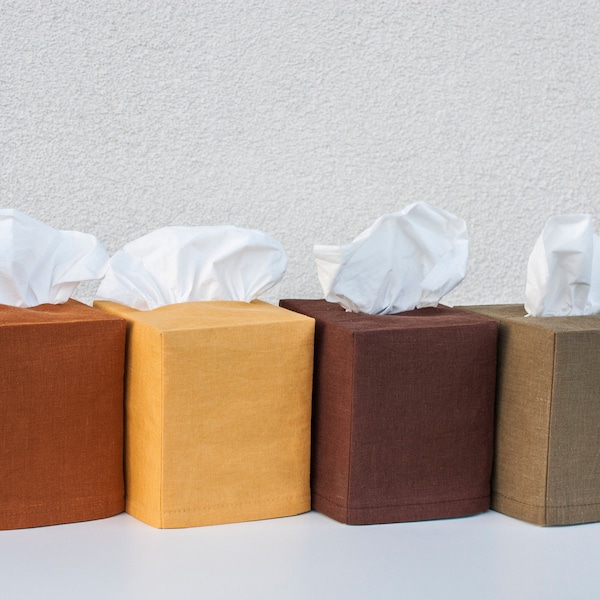 Linen Tissue Box Cover - Etsy