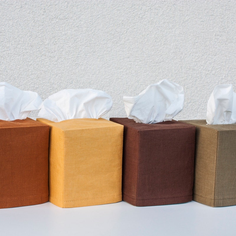Linen Tissue Box Cover - Etsy