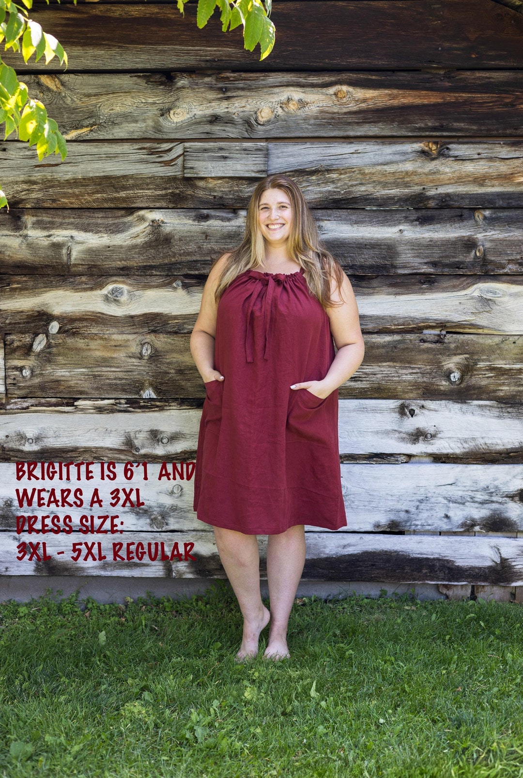 Plus Sized Linen Dress - Linen Nightgown - Linen Nightie - Plus Size ...