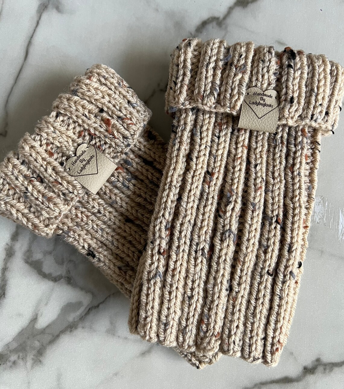 Boot Cuffs, Buff Fleck, Made to Order, Cozy Knit Boot Cuffs, Ribbed ...