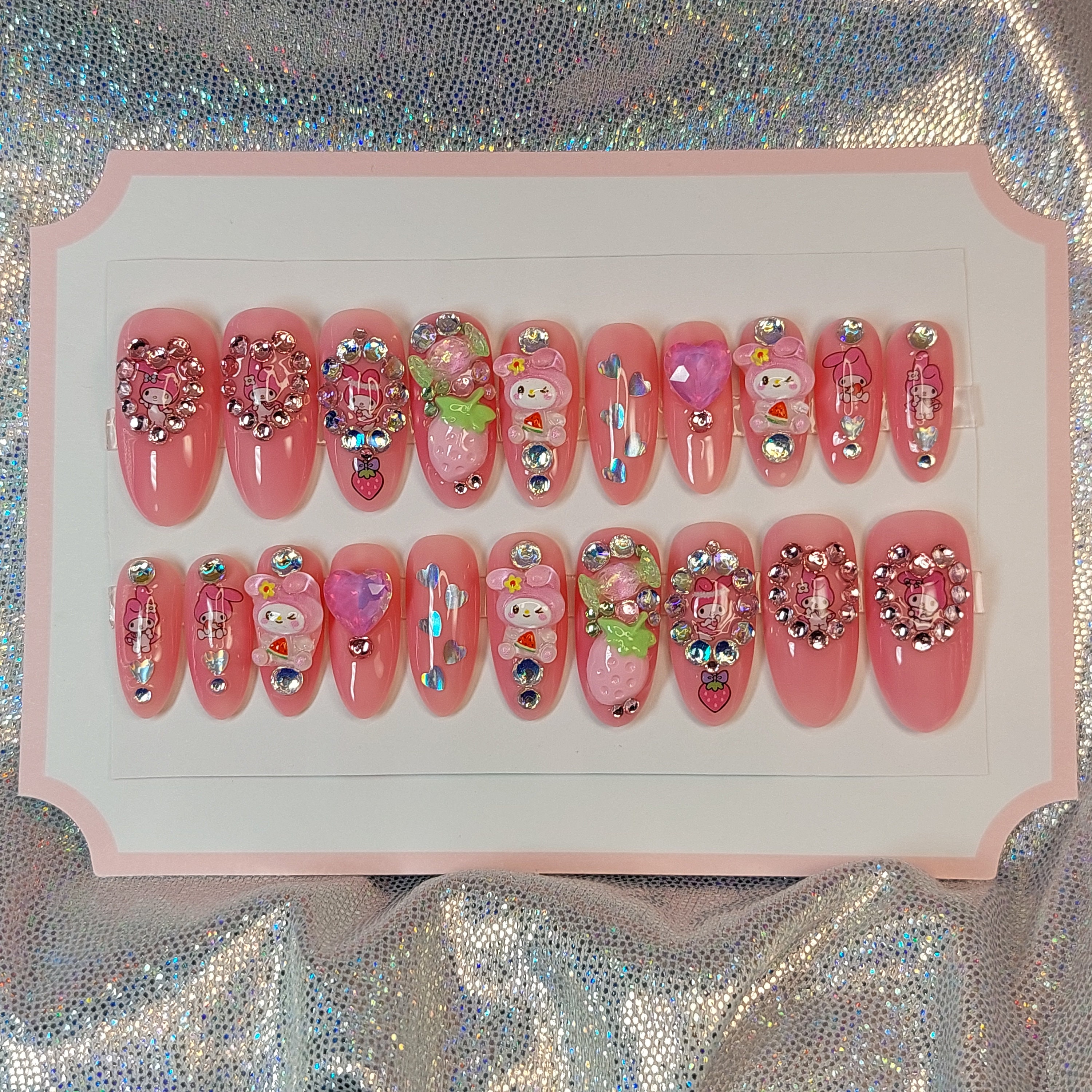 My Melody Jelly Glam 20 PC FULL SET Handmade, Reusable, Hand Painted ...