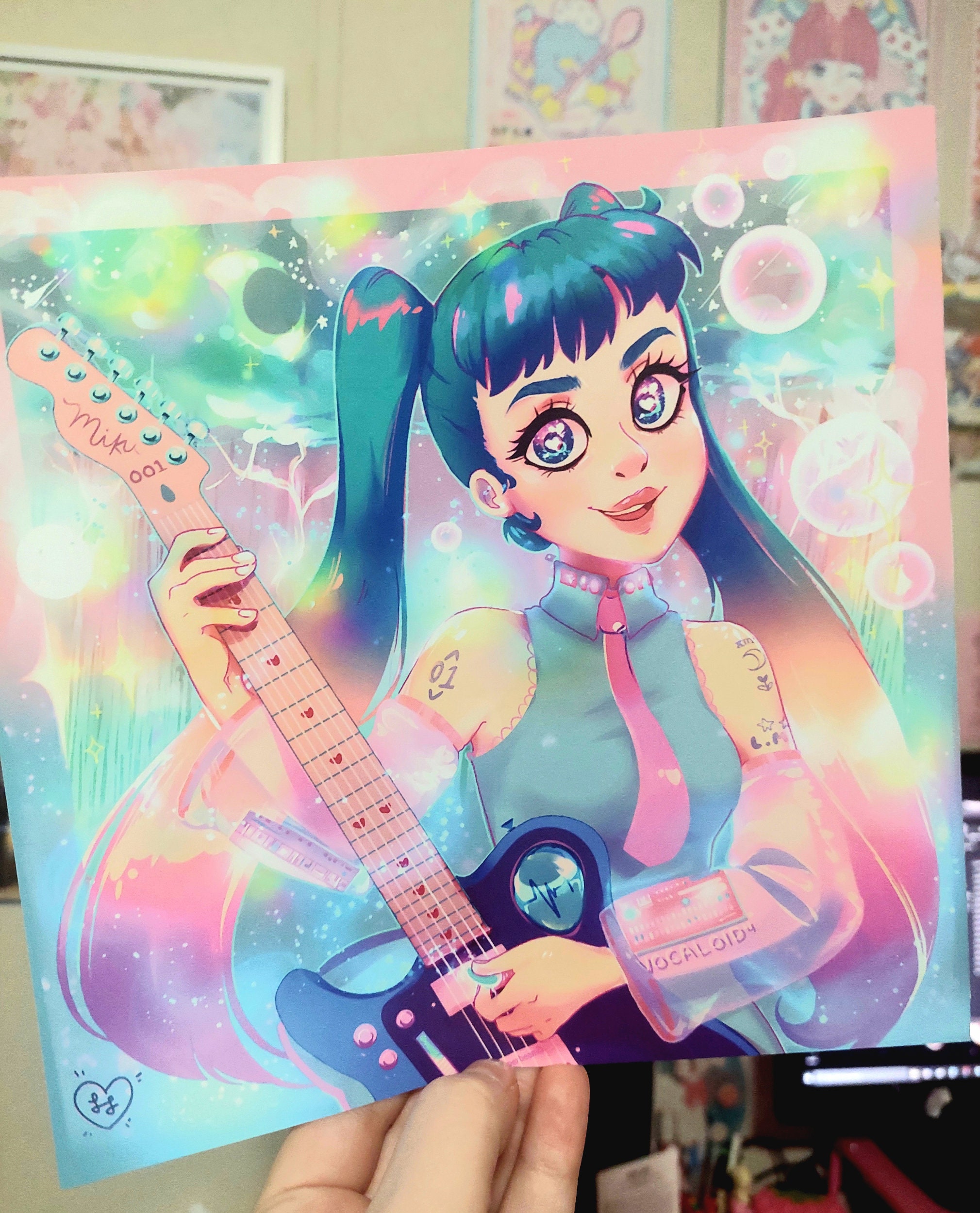 Psychedelic Virtual Diva Hatsune Miku 8x8 ART PRINT - Etsy