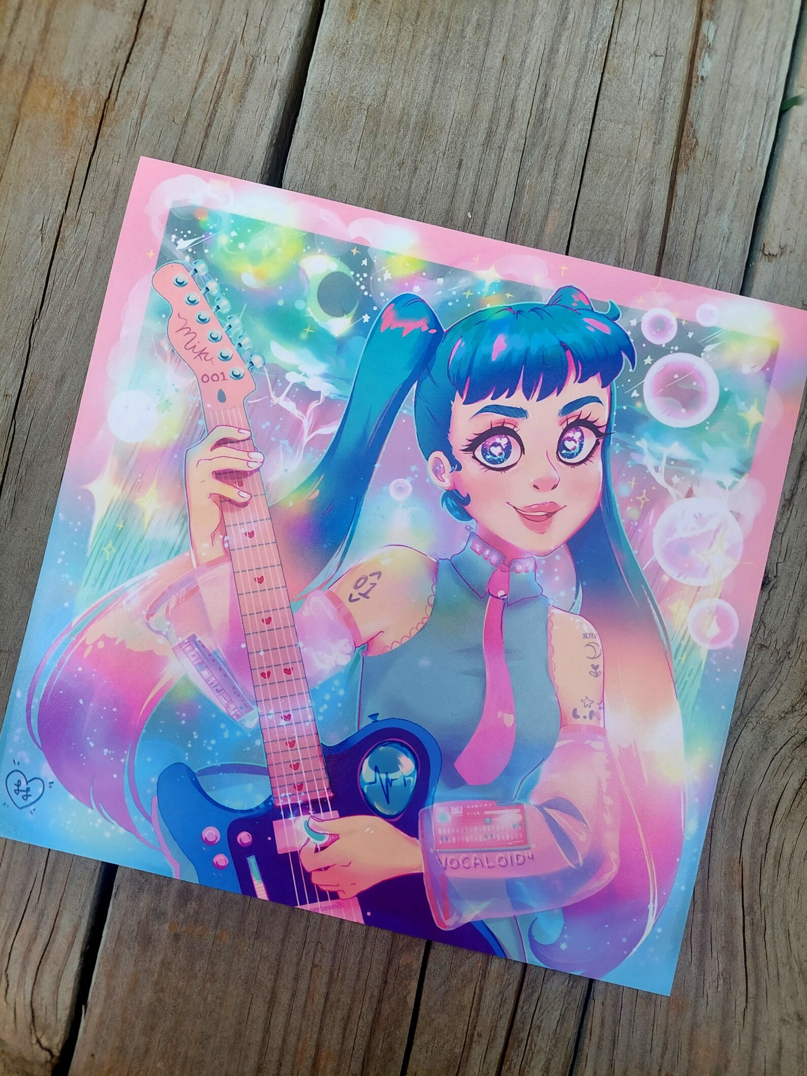 Psychedelic Virtual Diva Hatsune Miku 8x8 ART PRINT - Etsy