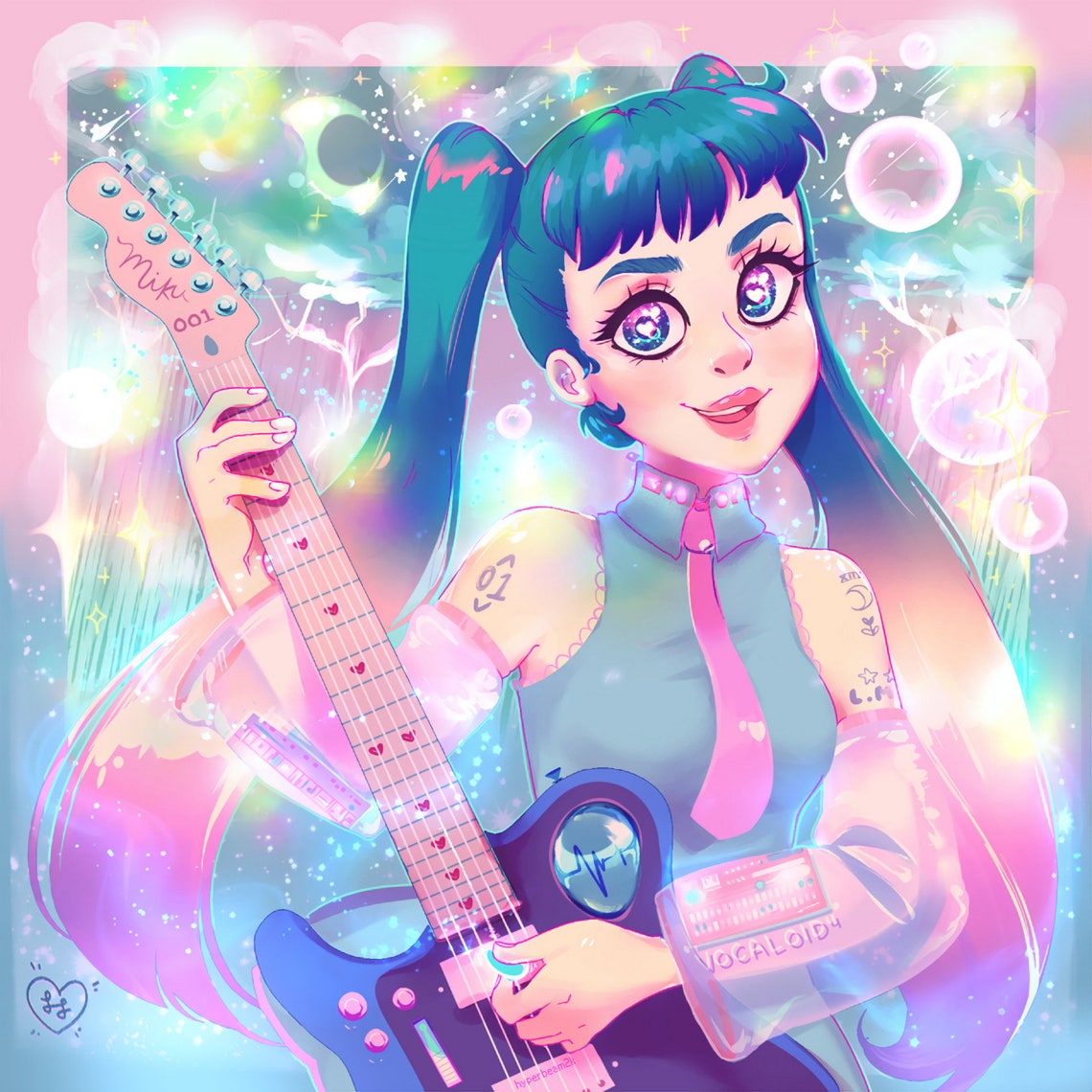 Psychedelic Virtual Diva Hatsune Miku 8x8 ART PRINT - Etsy
