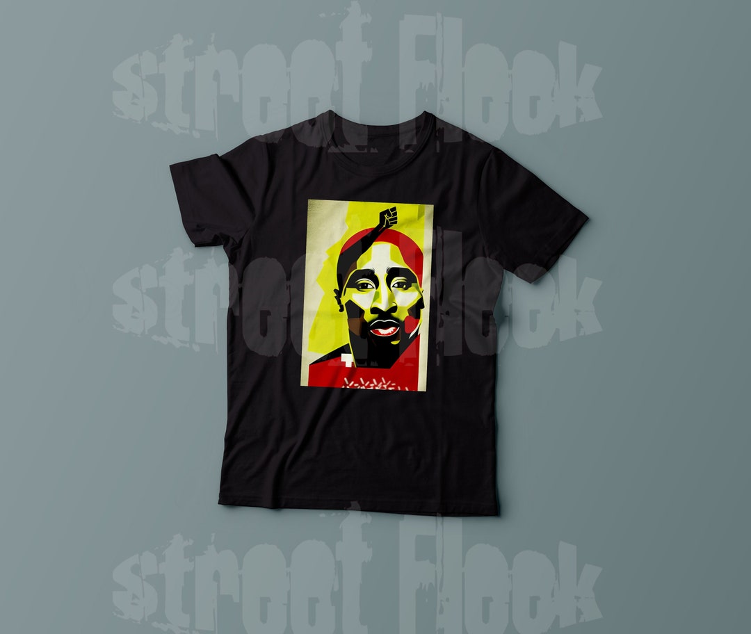 Iconic Tupac Shakur Abstract Art Hip Hop Legend Graphic Print T-shirt ...