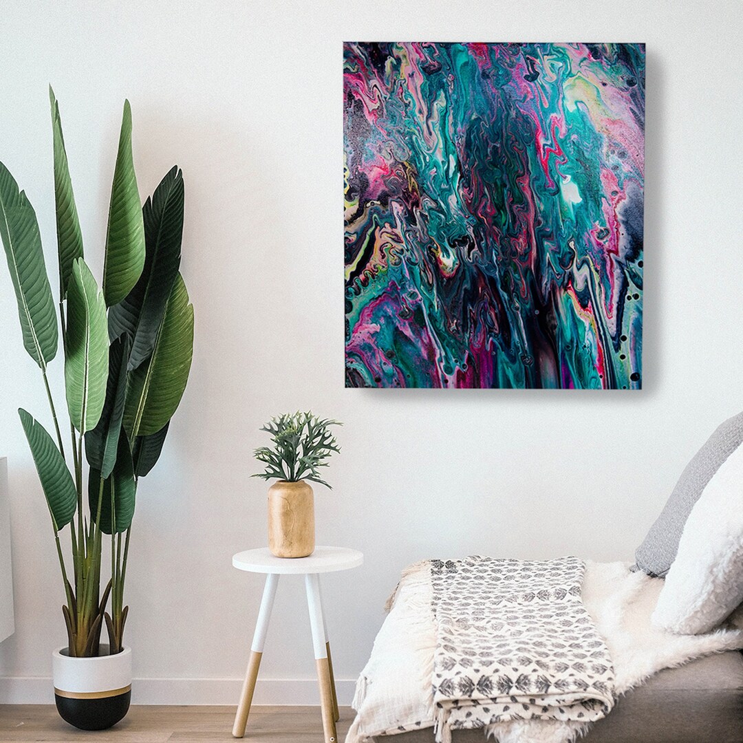 Color Warp, Colorful Abstract Art, Wall Art Canvas, Pour - Etsy