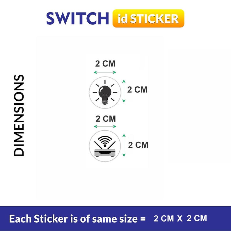 Tanishacrafts 2 Cm Switch Sticker for Electric Board Appliances ...