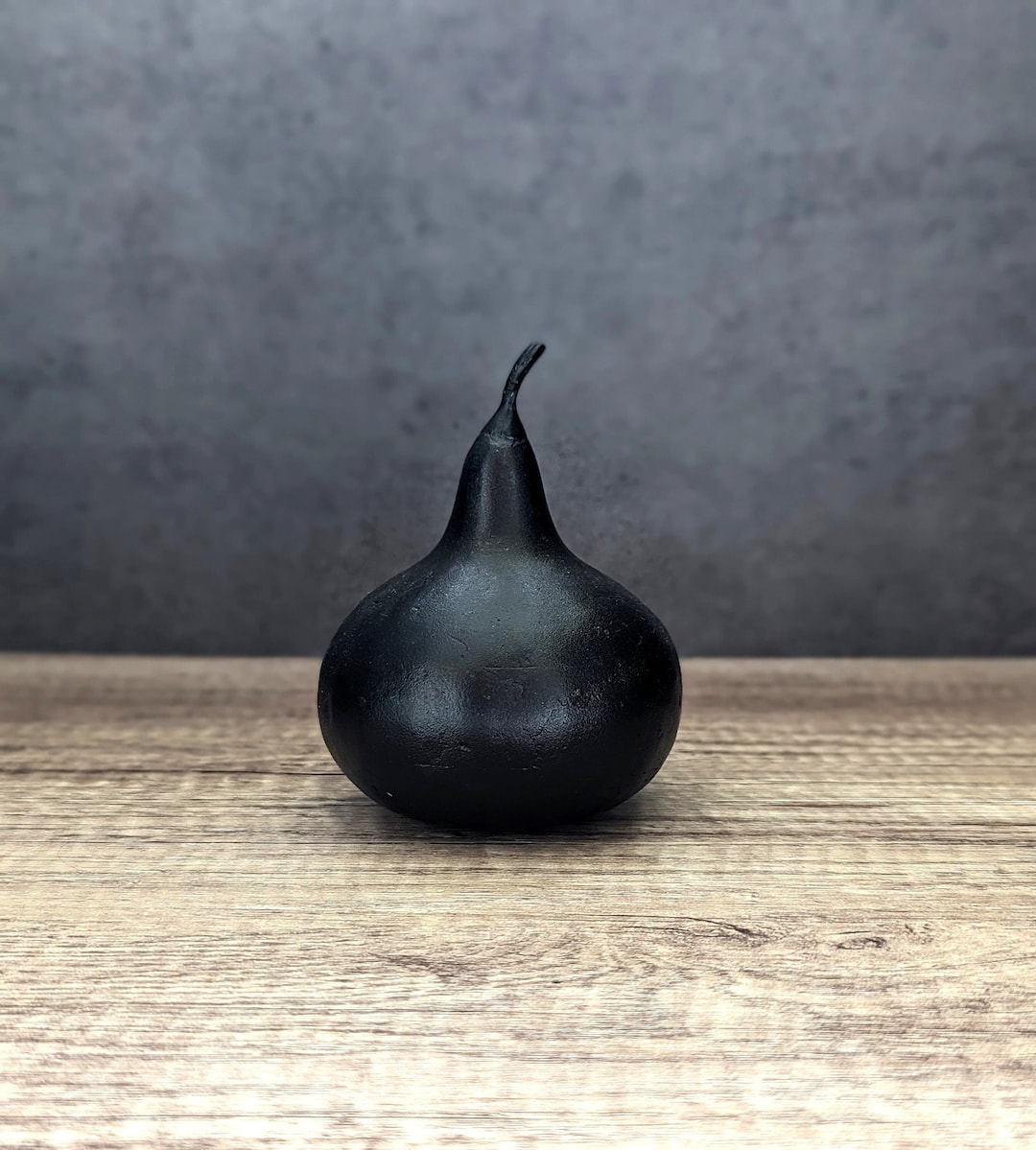 Vintage Cast Iron Metal Black Gourd Sculpture Mid-century Modern Art ...