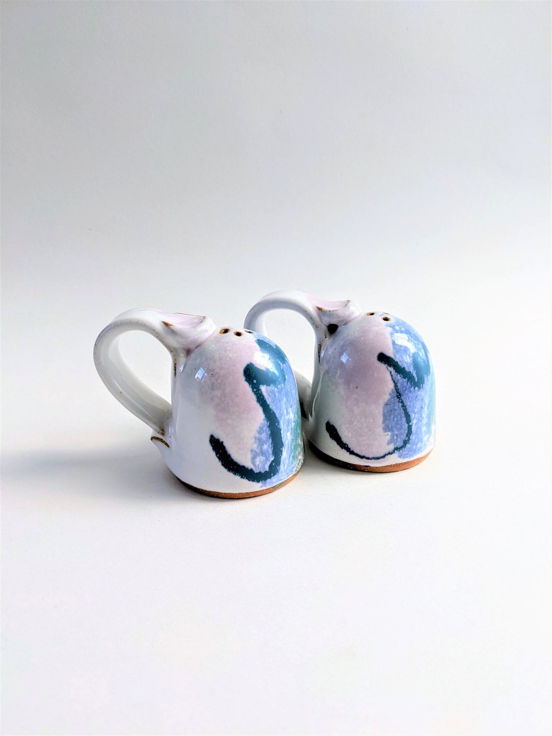 BRENNER Signed Studio Art Pottery Stoneware Salt & Pepper - Etsy