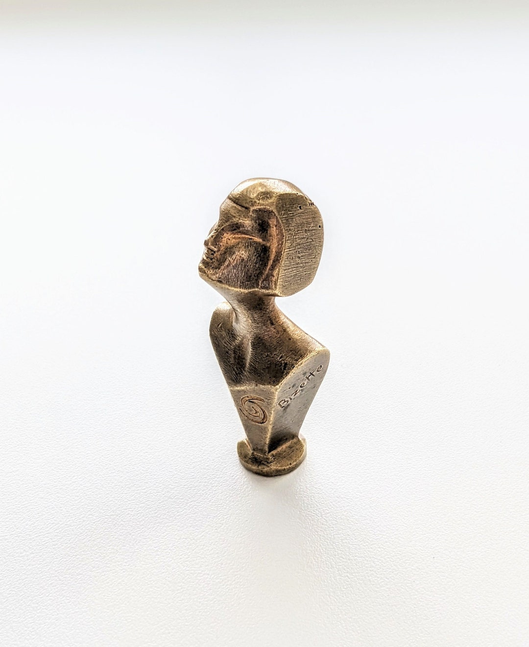 Rare French BIZETTE Lindet Signed Small Bronze Bust and Wax Seal ...