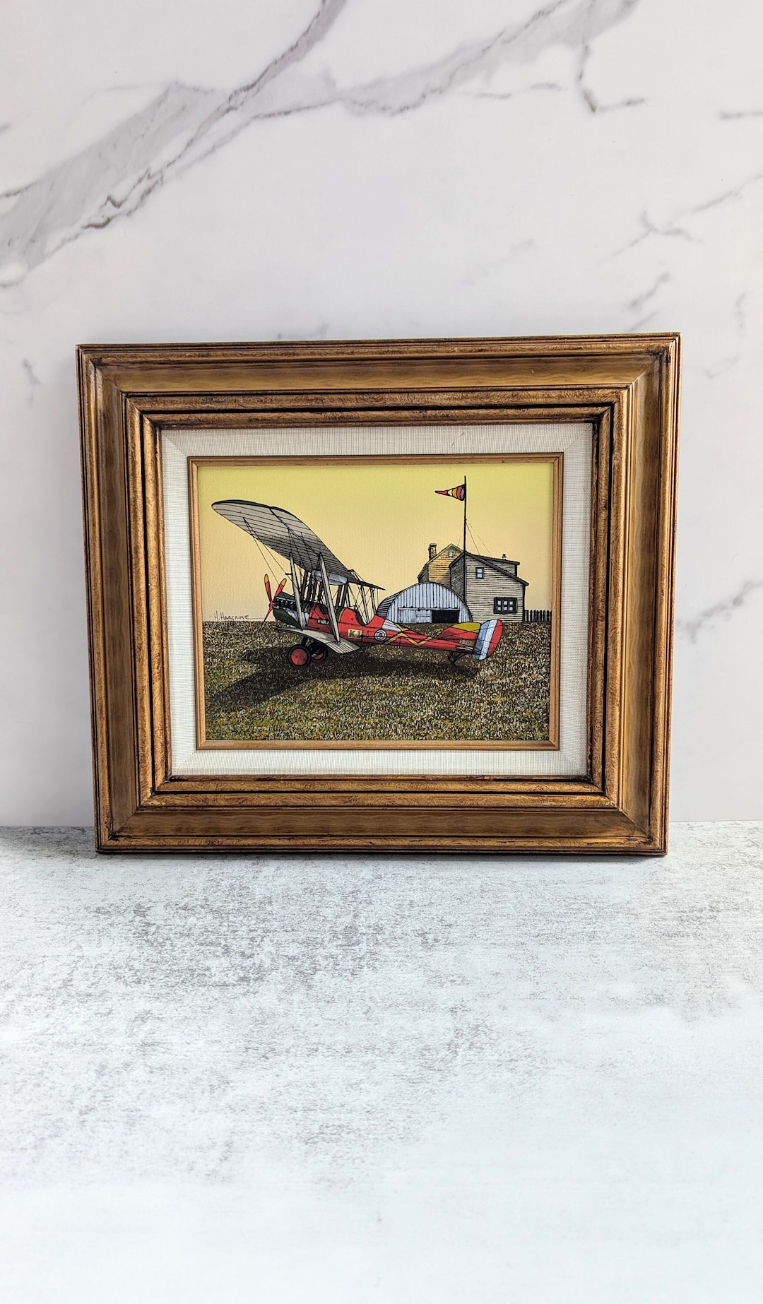 American Artist H. HARGROVE Signed Framed Oil on Canvas Serigraph K-1 ...