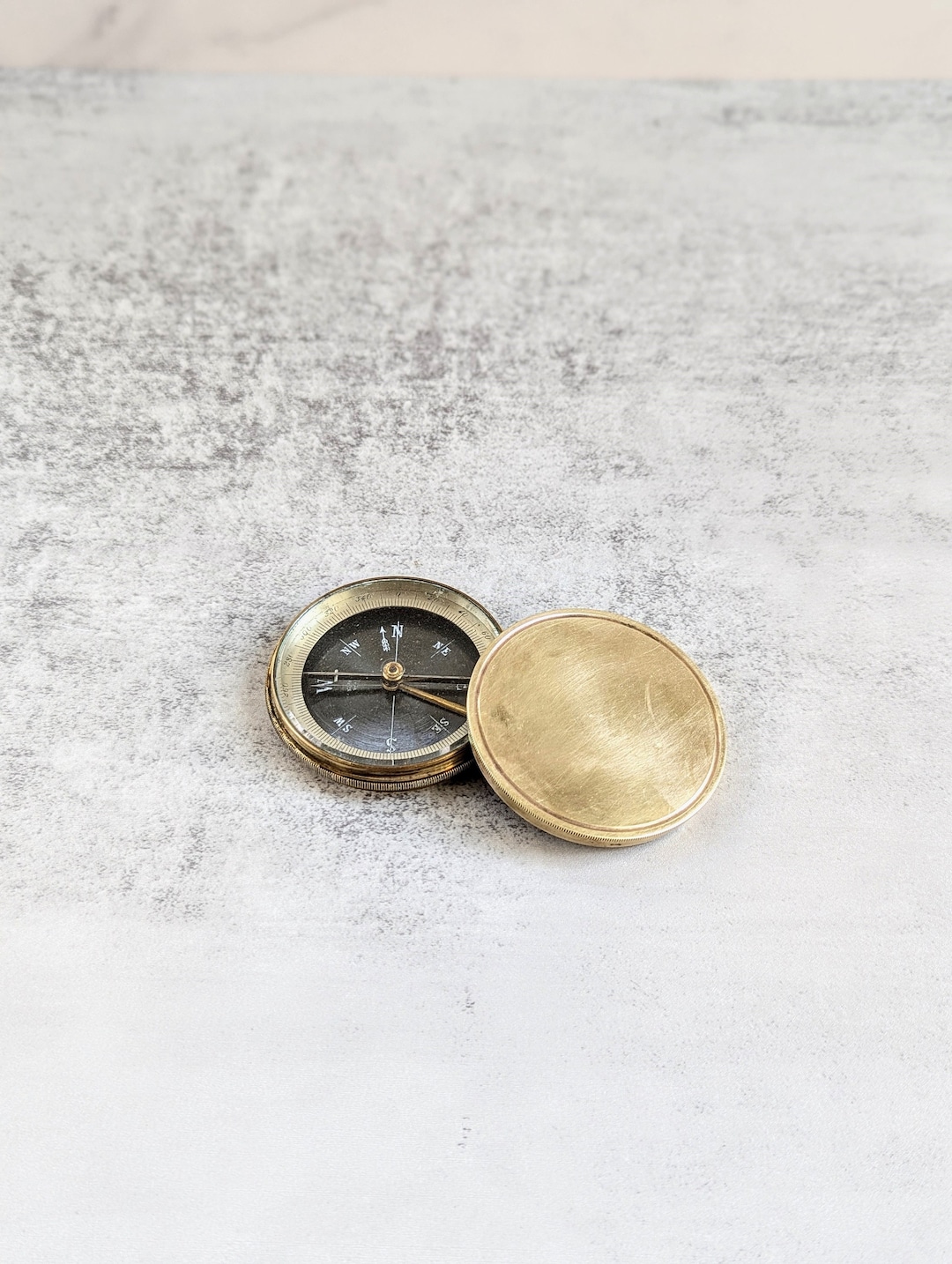 Antique Brass Compass With Lid, Made in France, Early 1900s - Etsy