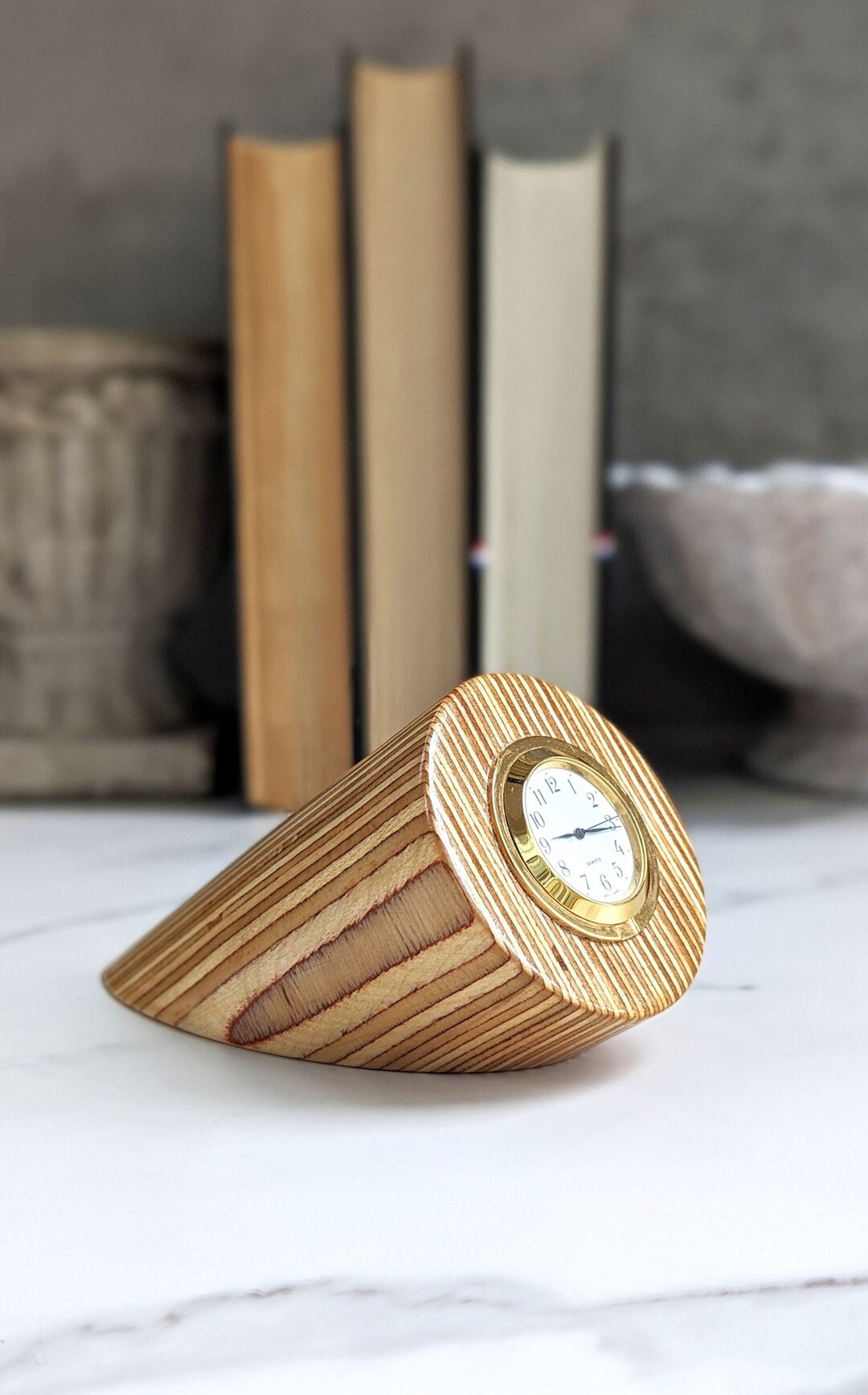 Mid-century Handmade Wood Desk Clock With Seiko Movement | MCM | Desk ...