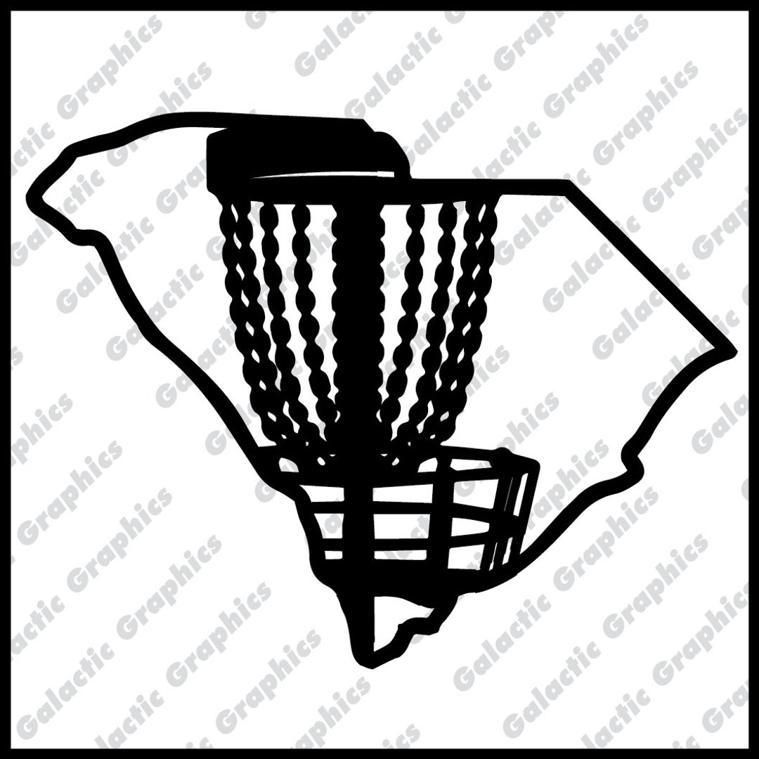 Disc Golf South Carolina State Outline With Basket .pdf .svg .png - Etsy