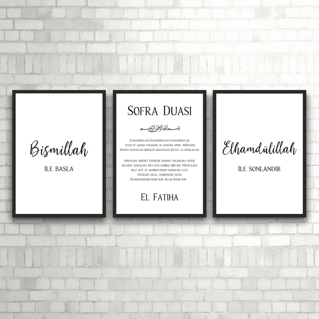 Sofra Duasi Poster Withe Set - Etsy.de