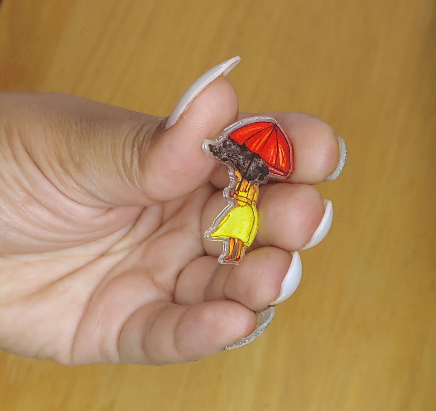 Umbrella Pin Red Umbrella Pin Girl With Umbrella Pin April Showers - Etsy