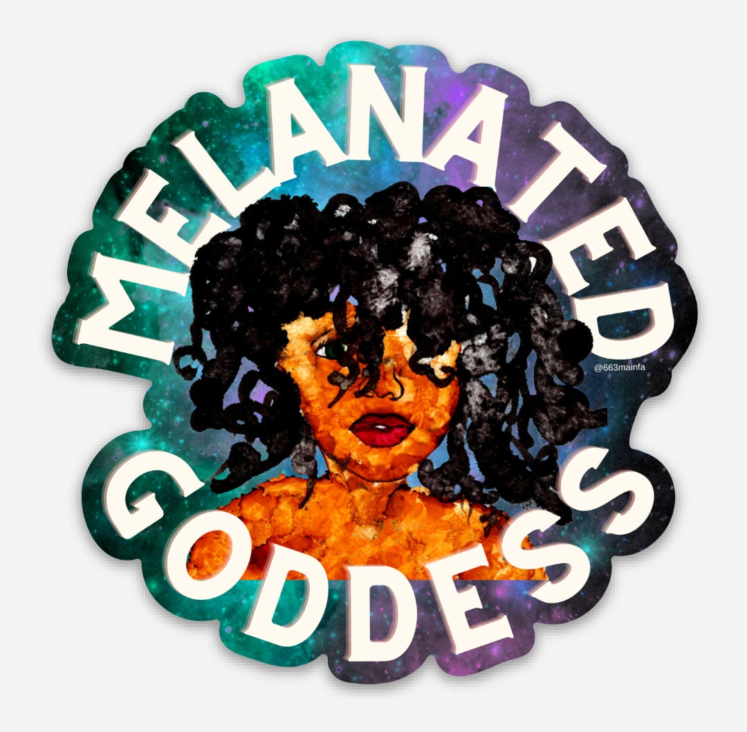 Melonated Goddess Sticker | Woman of Color Sticker | Cosmic Wonder ...