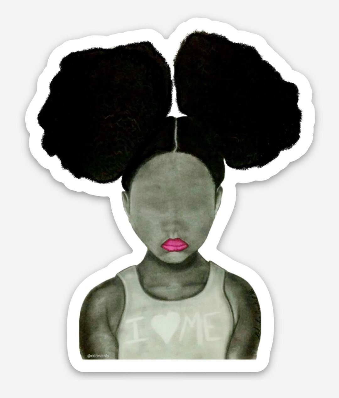 Black Girl Afro Puff Sticker | Self Love Sticker | Black Girl Sticker ...