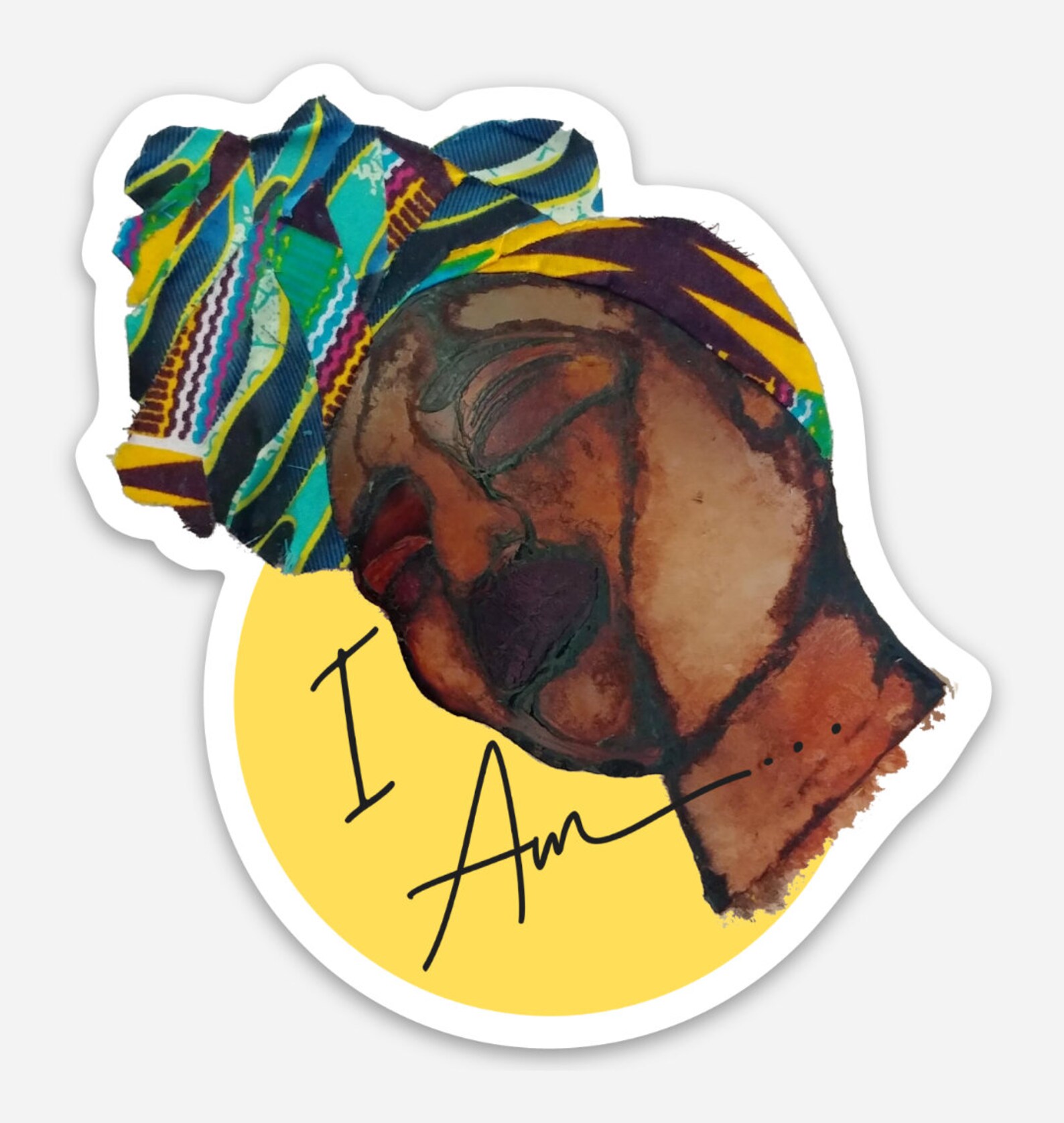 I AM Sticker | Woman of Color Sticker | Head Wrap Sticker | Regal ...