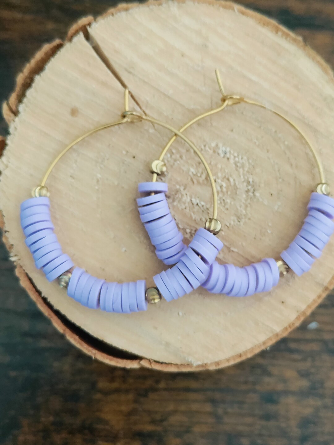 Creoles in Heishi Pearls Creoles Earrings - Etsy