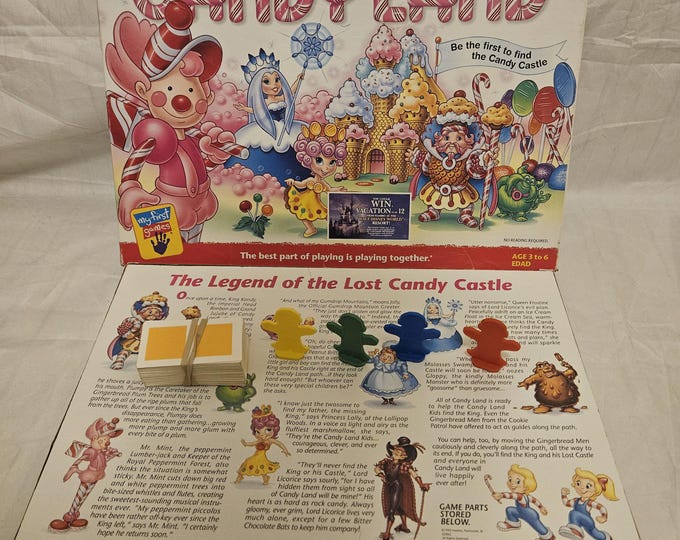 Candy Land Classic Style Board Game COMPLETE Milton Bradley 2001 Kids ...