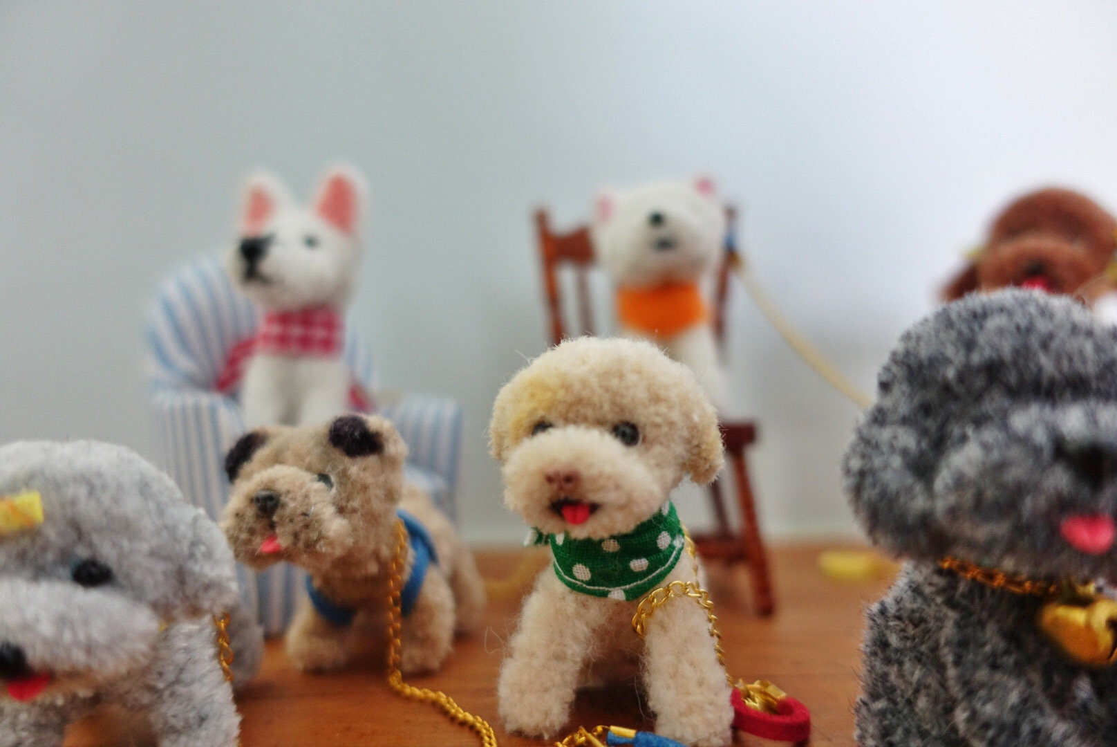 Handmade Mini Pipe Cleaner Dogs With Leash, Ob11 Doll, Art Doll, Doll ...
