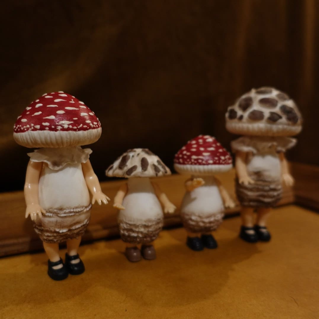 Handmade Mushroom Doll Figurines, Clay Mushroom, Toadstool, Unique Gift ...