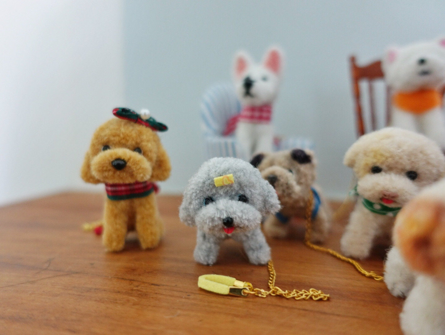 Handmade Mini Pipe Cleaner Dogs With Leash, Ob11 Doll, Art Doll, Doll ...
