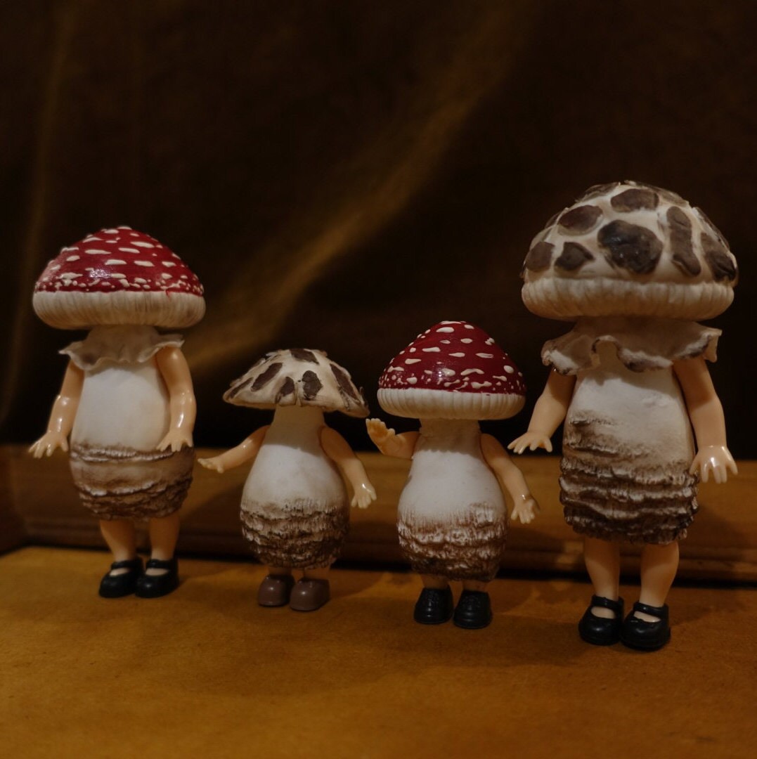 Handmade Mushroom Doll Figurines, Clay Mushroom, Toadstool, Unique Gift ...