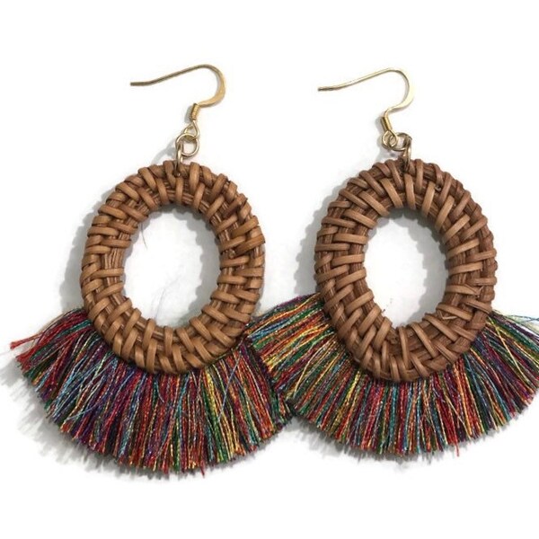 Wicker Earrings - Etsy