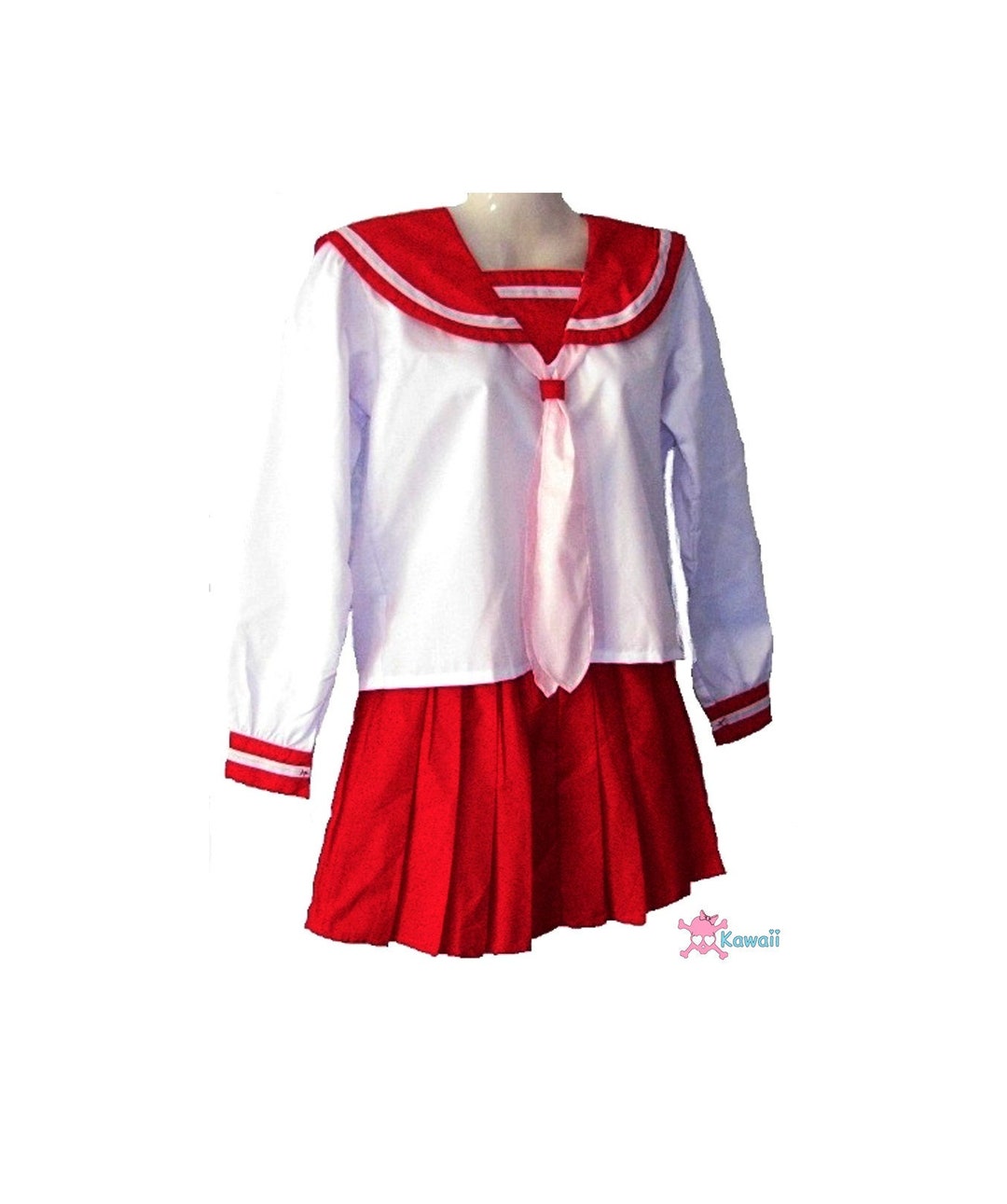 School Uniform Red Long-armedby Xkawaii - Etsy