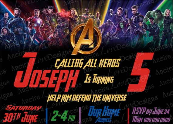 Avengers Endgame Birthday Invitation | Etsy