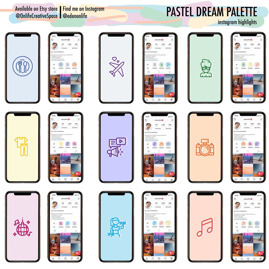 Social Media Bundle, Pastel Cute Pink, Marketing Kit, Instagram ...