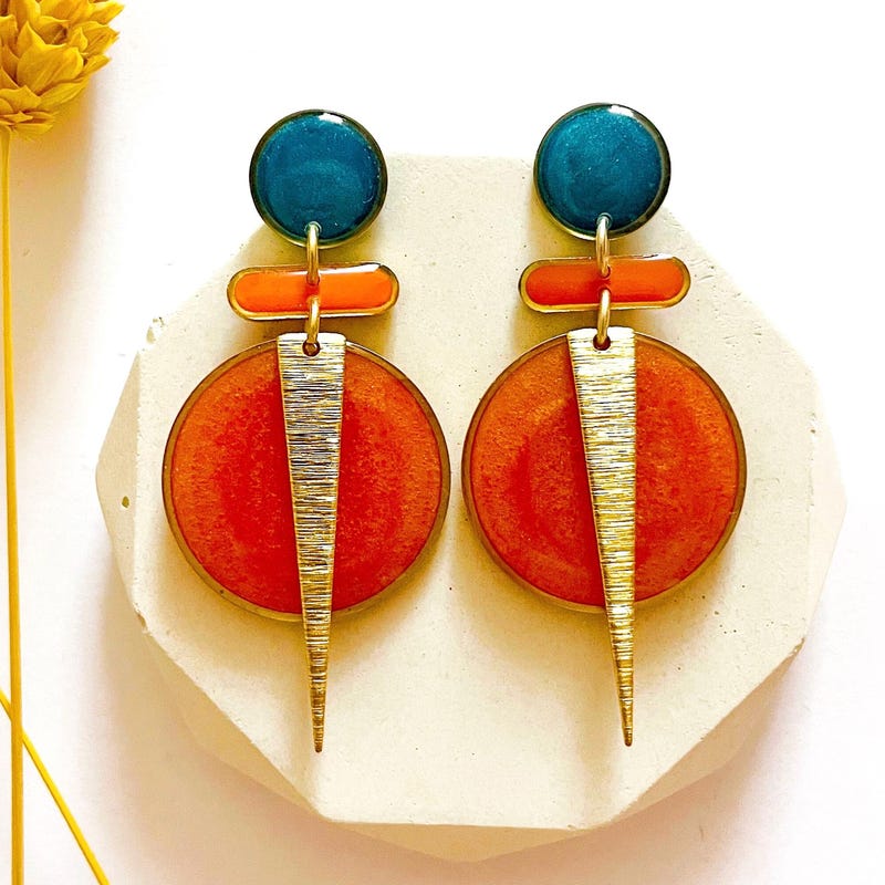 Orange Dangling Necklace - Etsy UK