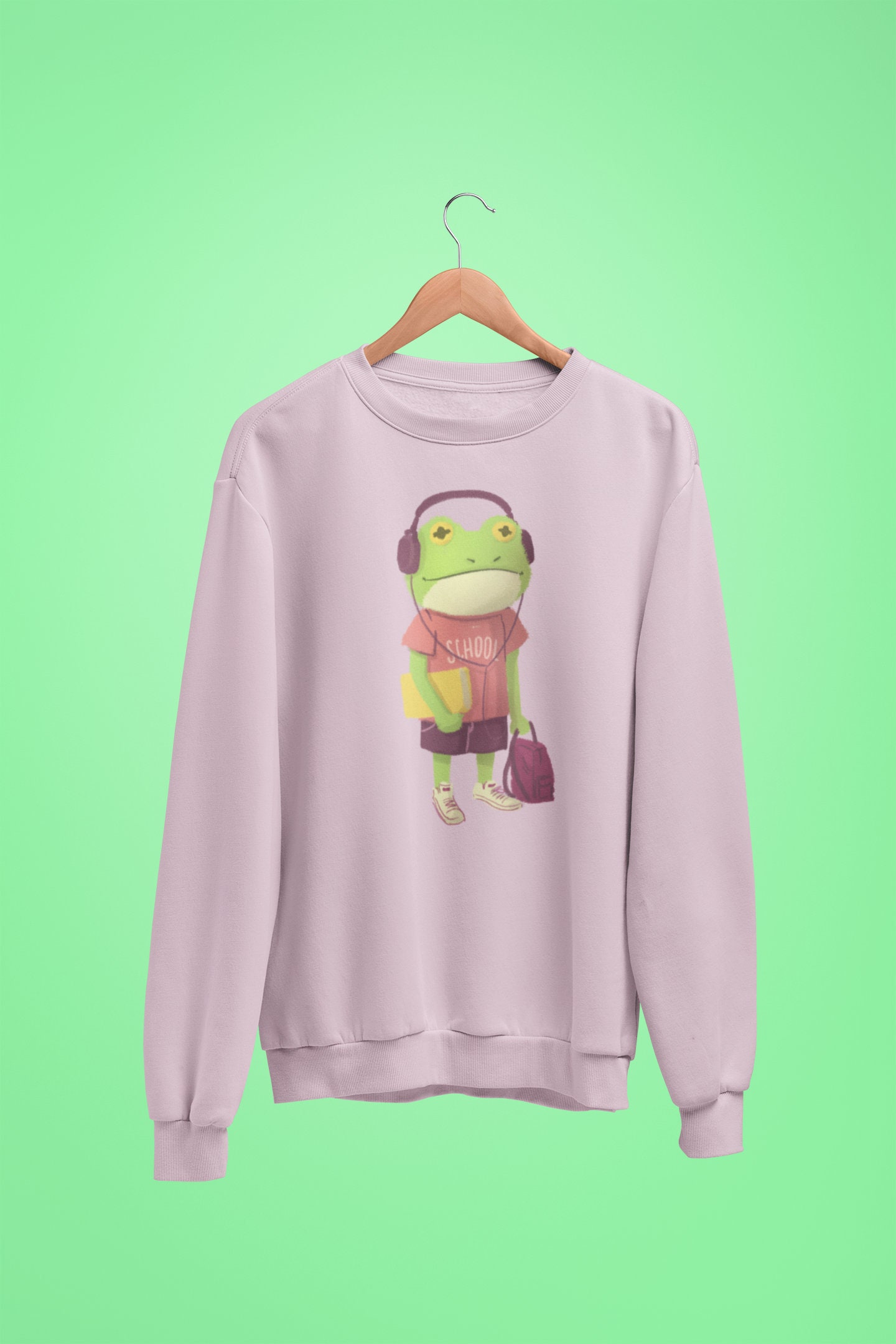 Frog Sweatshirt Frog Froggy Kawaii Sweatshirt Kawaii Etsy