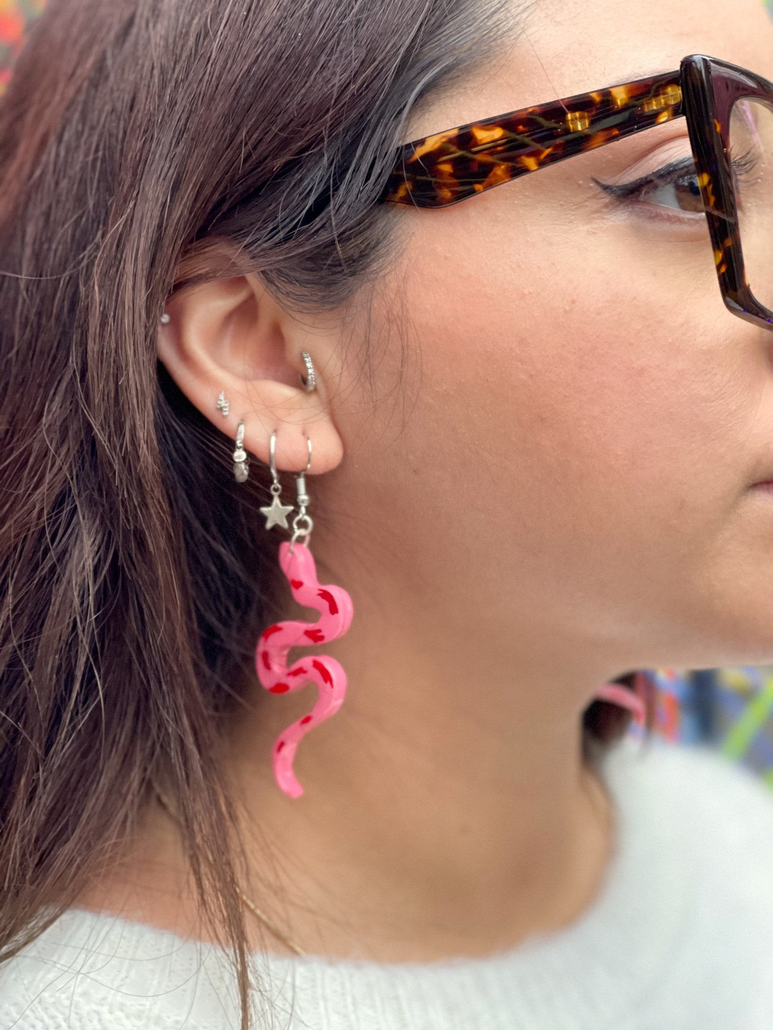 Twin Snakes Earrings Handmade Earrings Polymer Clay Earring | Etsy