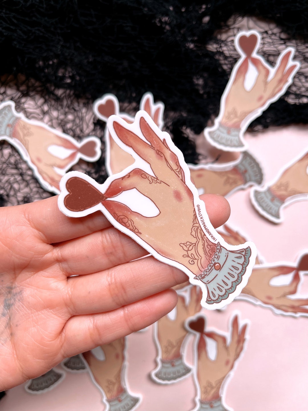 Heart in Hand Sticker, Vinyl Sticker, Matte Sticker, Waterproof Sticker ...