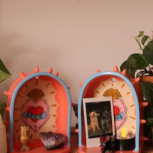 The Milagros Shrine, Handmade Clay Shrine, Hand Painted Mini Shrine ...