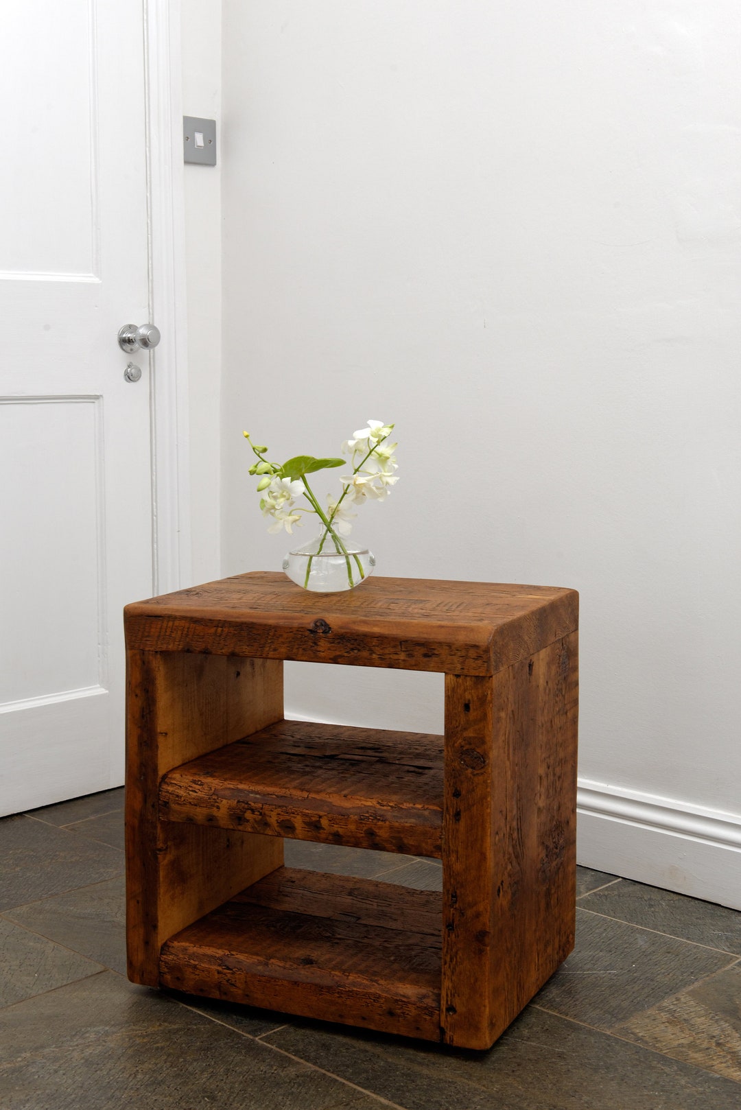 Double Bedside Table Rustic and Reclaimed - Etsy