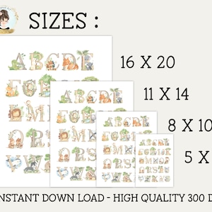 Animal Abcs Alphabet Print Kids Alpha Letters Wall Art - Etsy