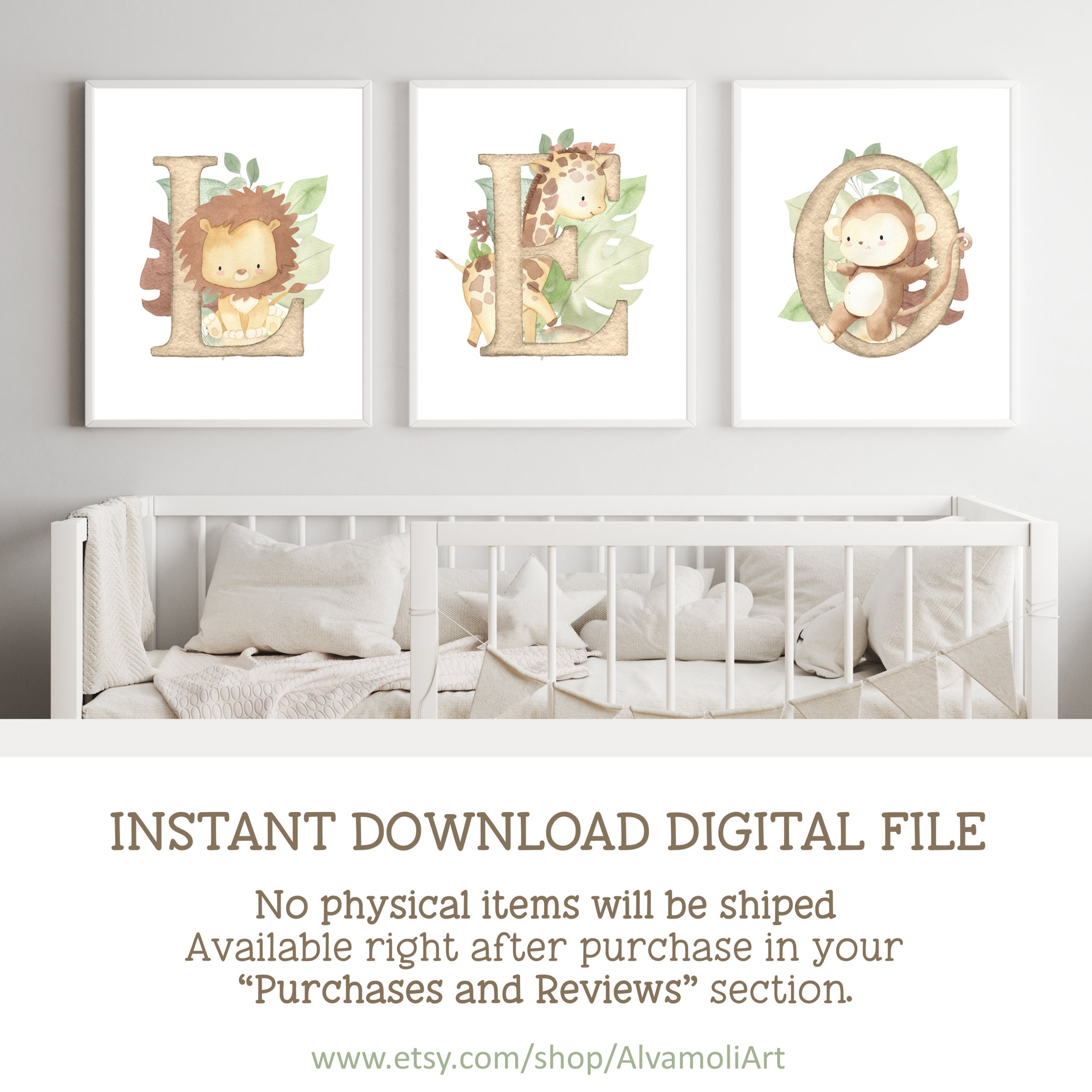 LEO, Leo Name Print, Leo Nursery Art Print, Leo Initials Prints, Safari ...