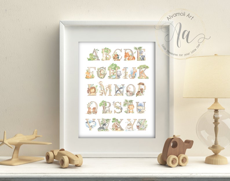 Animal Abcs Alphabet Print Kids Alpha Letters Wall Art - Etsy