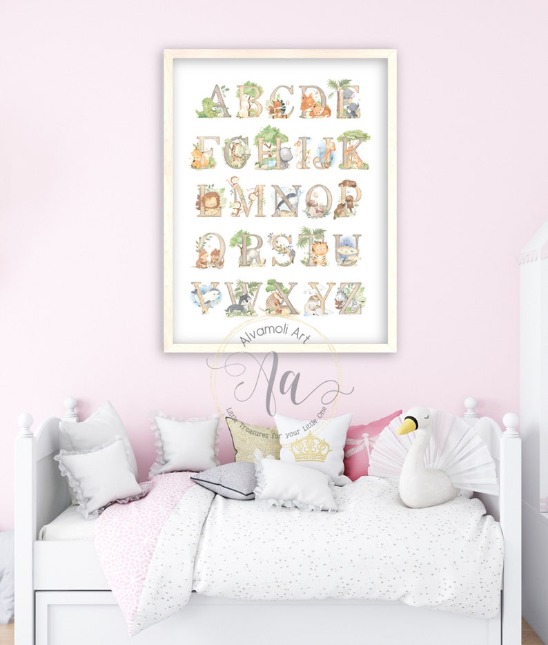 Animal Abcs Alphabet Print Kids Alpha Letters Wall Art - Etsy
