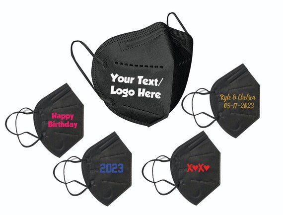 Personalized KN95 Mask Custom Logo KN95 Black Mask 5 Layer - Etsy