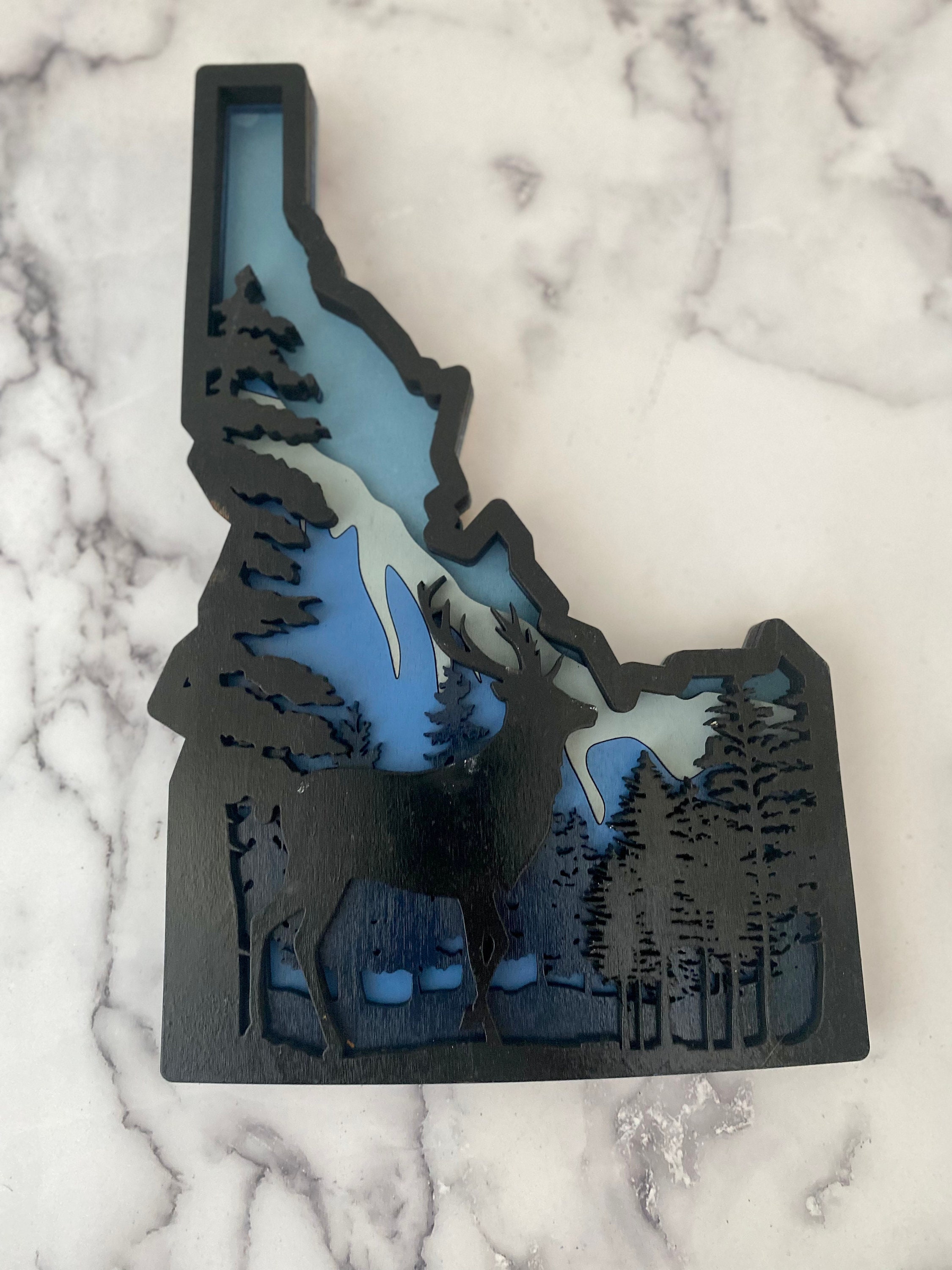 Idaho State Sign, Idaho Home Decor, Layered Wood Sign, Outdoor Idaho ...